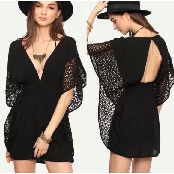 Victoria's Secret | Swim | Victorias Secret Black Crochet Swim Cover Up ...